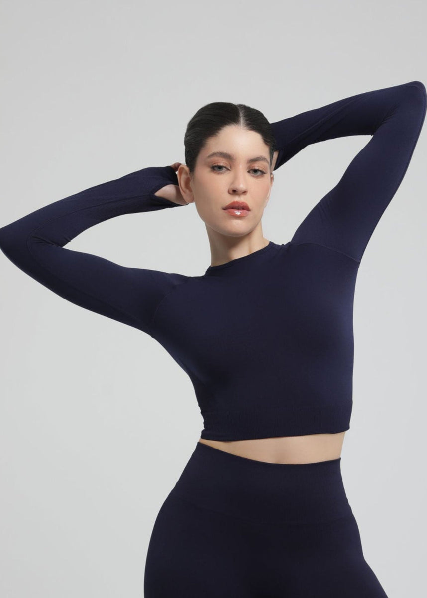 Second Skin Long Sleeve Crop Top – Sculpted & Sleek – FIERCE ACTIVEWEAR TN